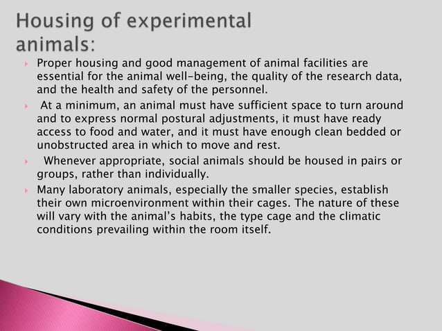 Maintence and breeding of laboratory animals | PPTX