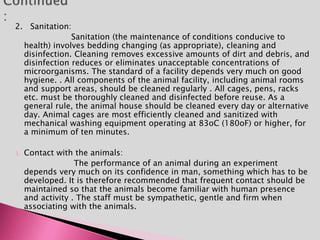 Maintence and breeding of laboratory animals | PPTX