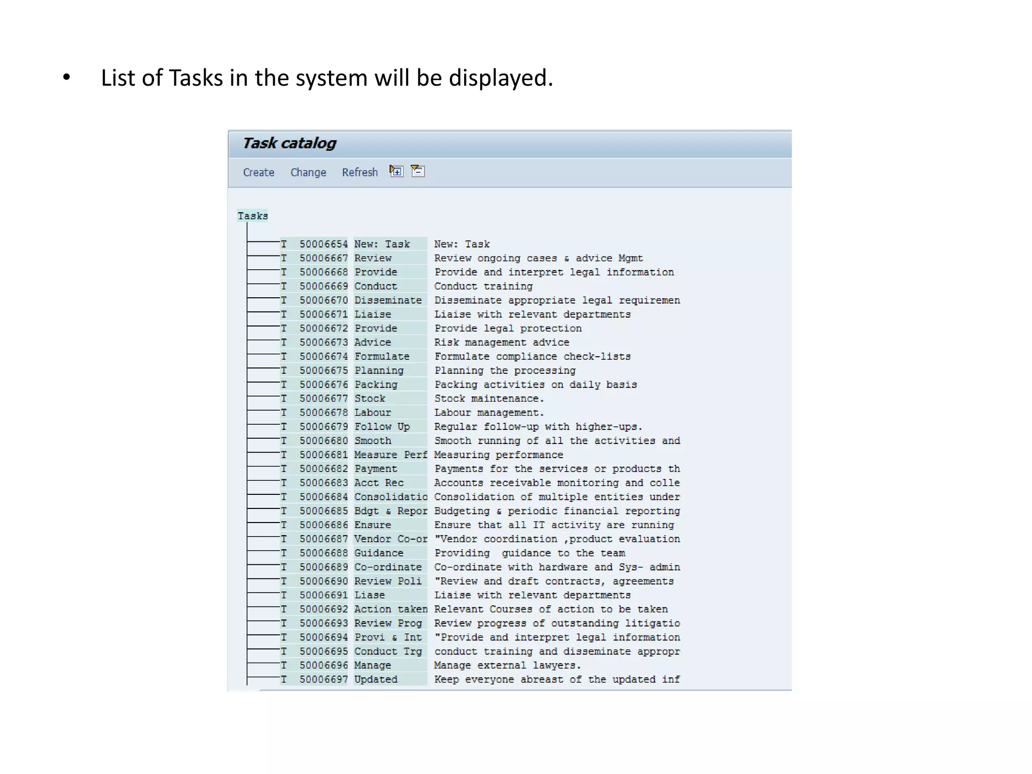 Maintaining tasks in SAP | PPT
