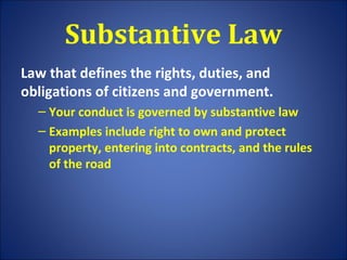 Main Types of Laws | David Ford Avon Ct | PPT