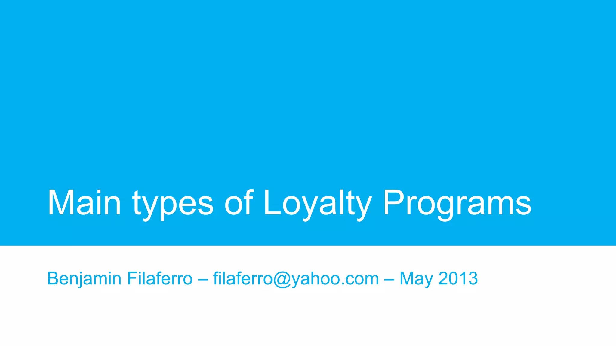 Main types of loyalty programs | PPT