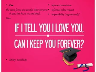 Main verbs and modal auxiliaries (can n may) | PPT