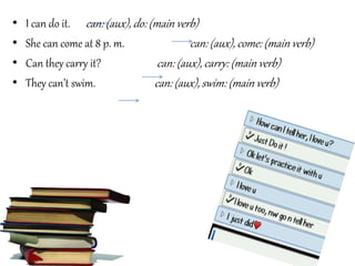 Main verbs and modal auxiliaries (can n may) | PPT
