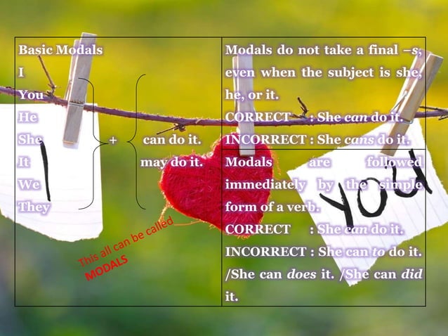 Main verbs and modal auxiliaries (can n may) | PPT
