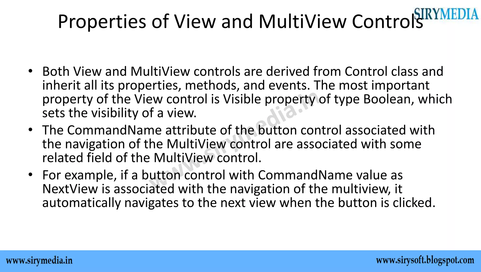 Main views in asp.net