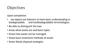 Biodegradable and Nonbiodegradable elements(waste) | PPT