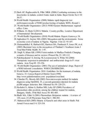 Maira surizai payan malaria prevalence in kpk | DOCX