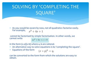 MATH-QUADRATIC EQUATIONS.pptx | Physics | Science