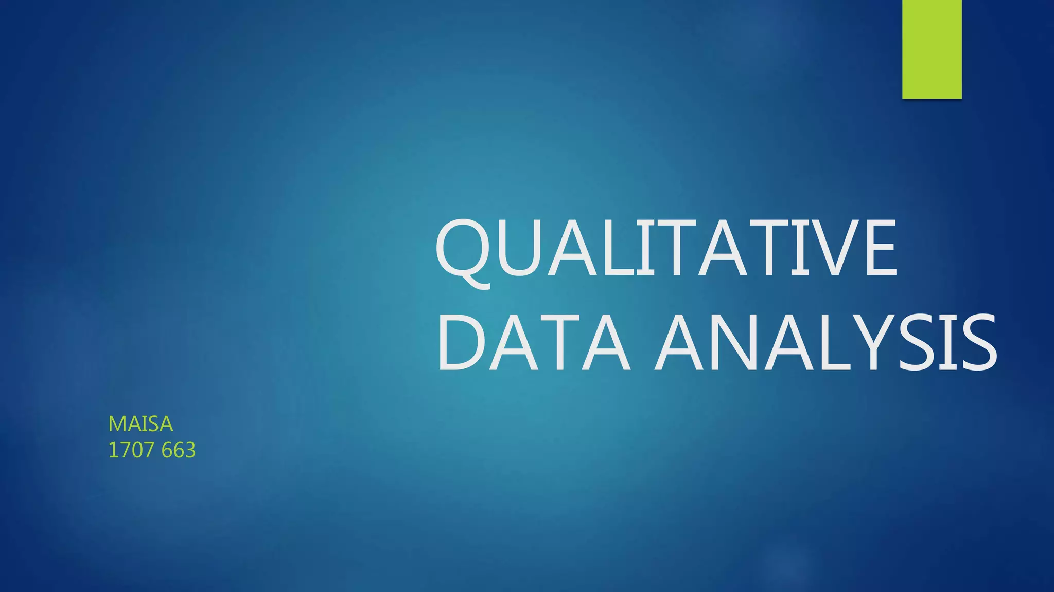 Qualitative Data Analysis | PPTX
