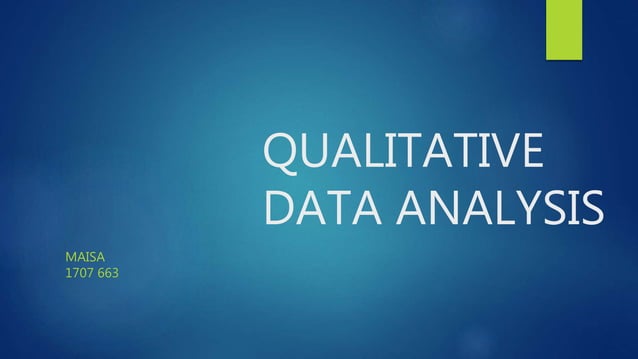 Qualitative Data Analysis | PPTX