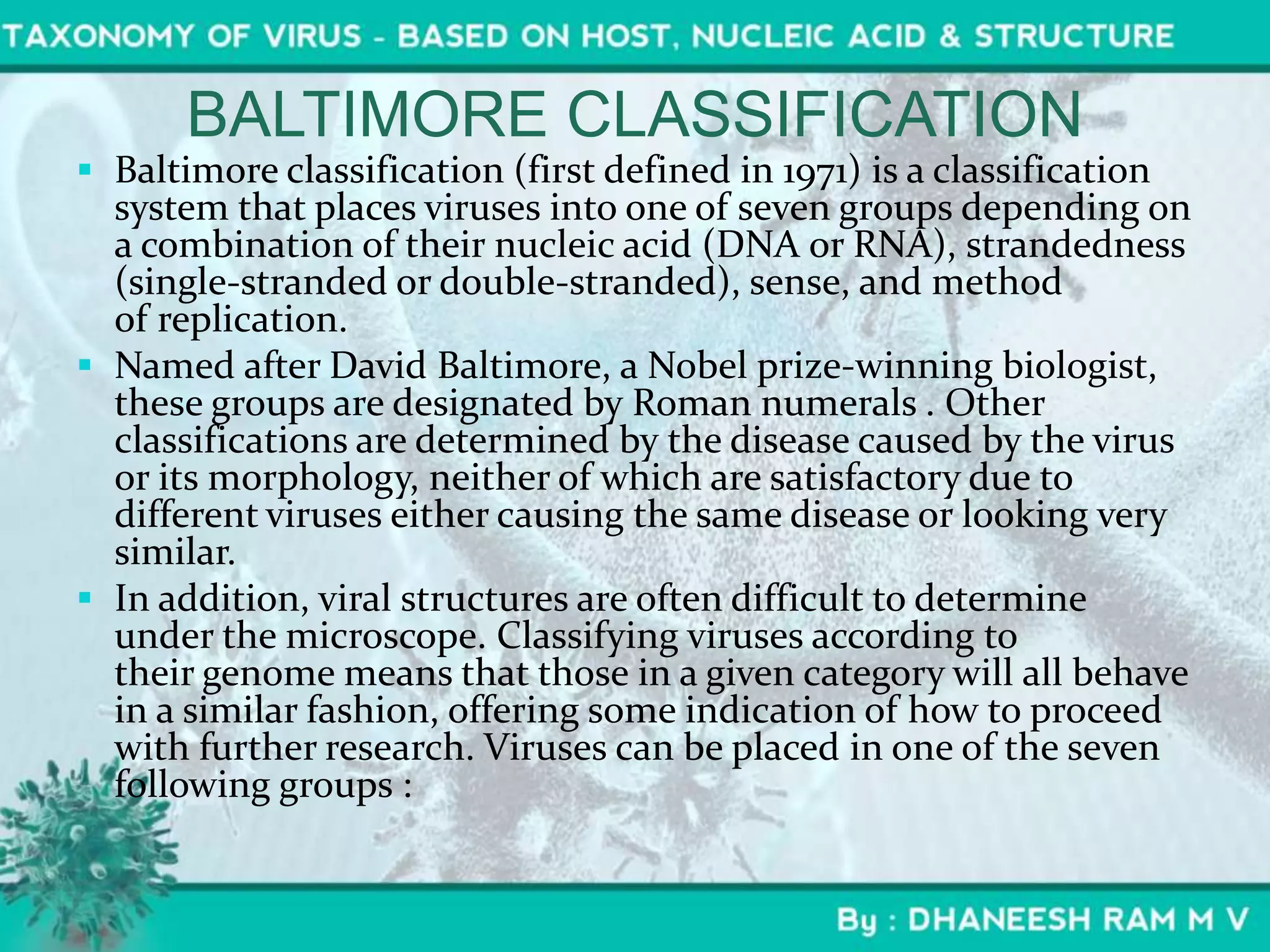 Classification of Virus, based on Nucleic acid, structure and host | PPTX