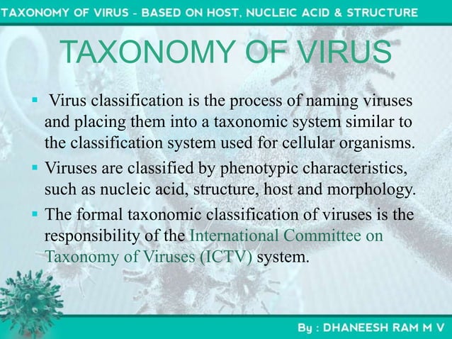 Classification of Virus, based on Nucleic acid, structure and host | PPTX | Operating Systems ...