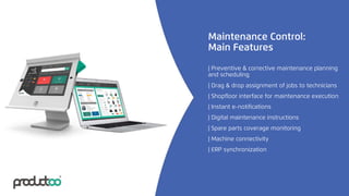 Smart, mobile and flexible maintenance | CMMS by Productoo | PDF