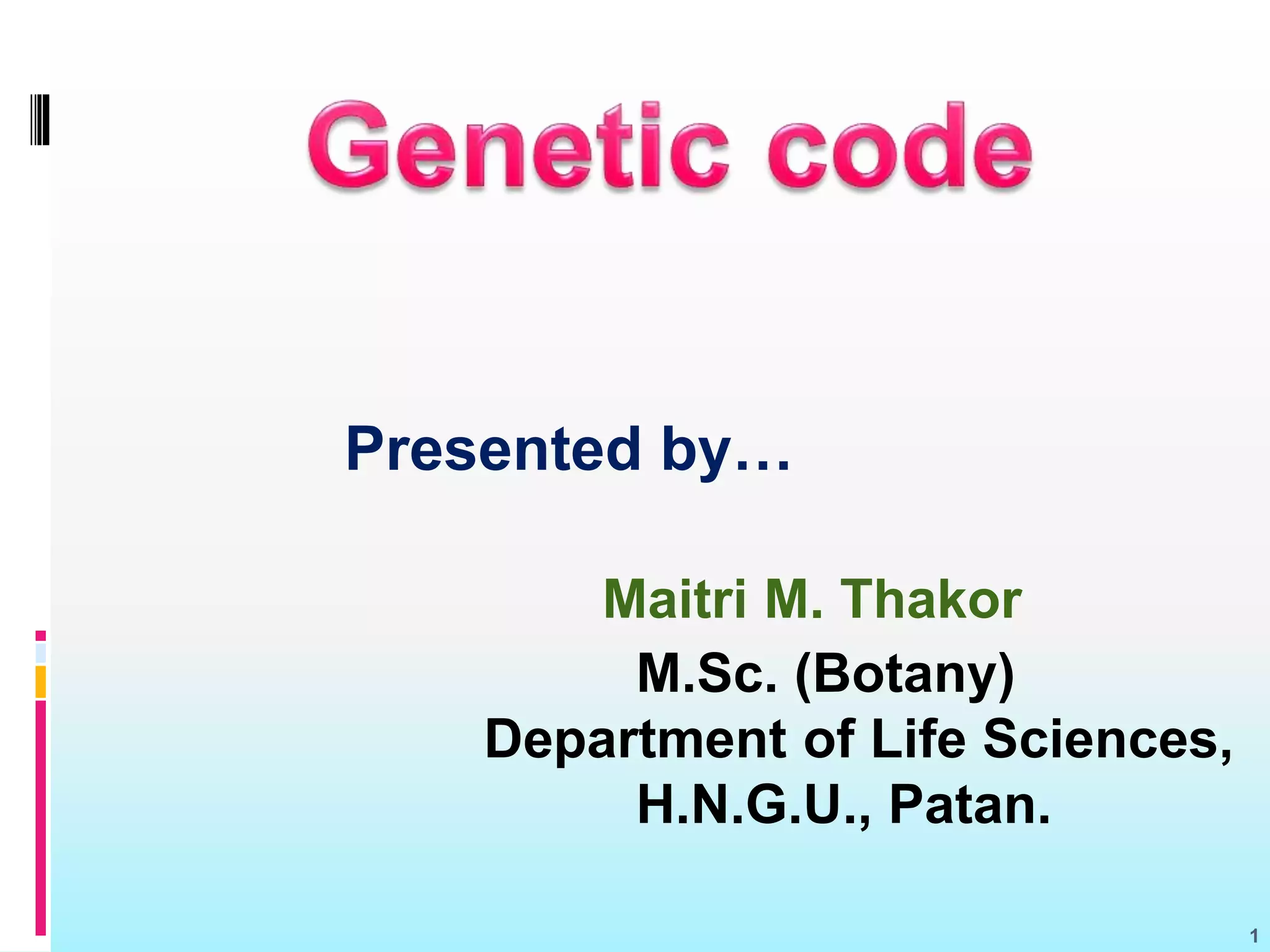 Genetic code | PPTX