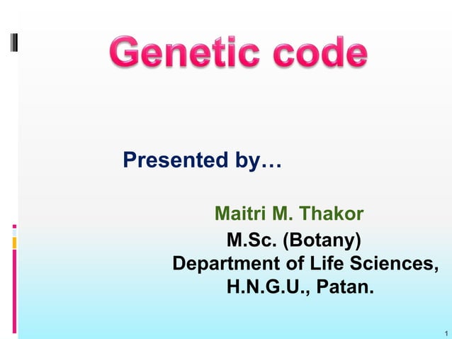 Genetic code | PPTX