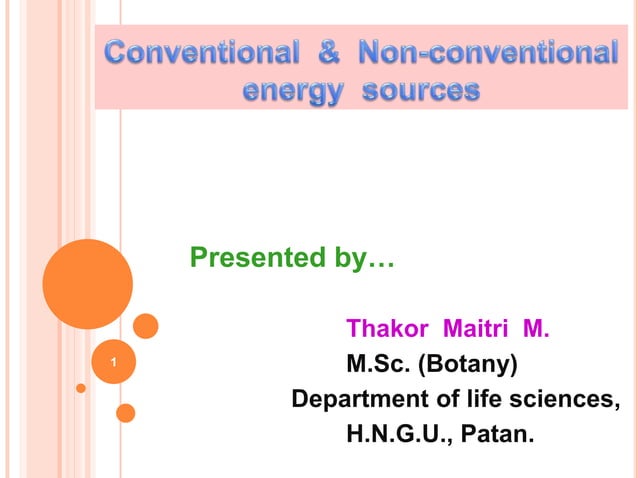 Conventional & non conventional energy sources. | PPT Conventional & non conventional energy sources. | PPT