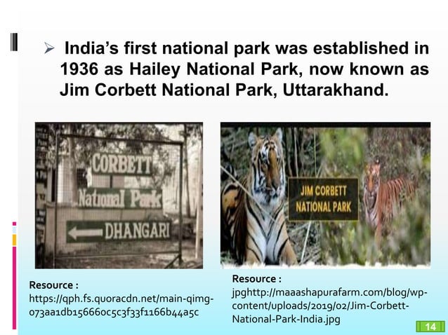 Protected areas in India : National parks & Sanctuaries | PPTX