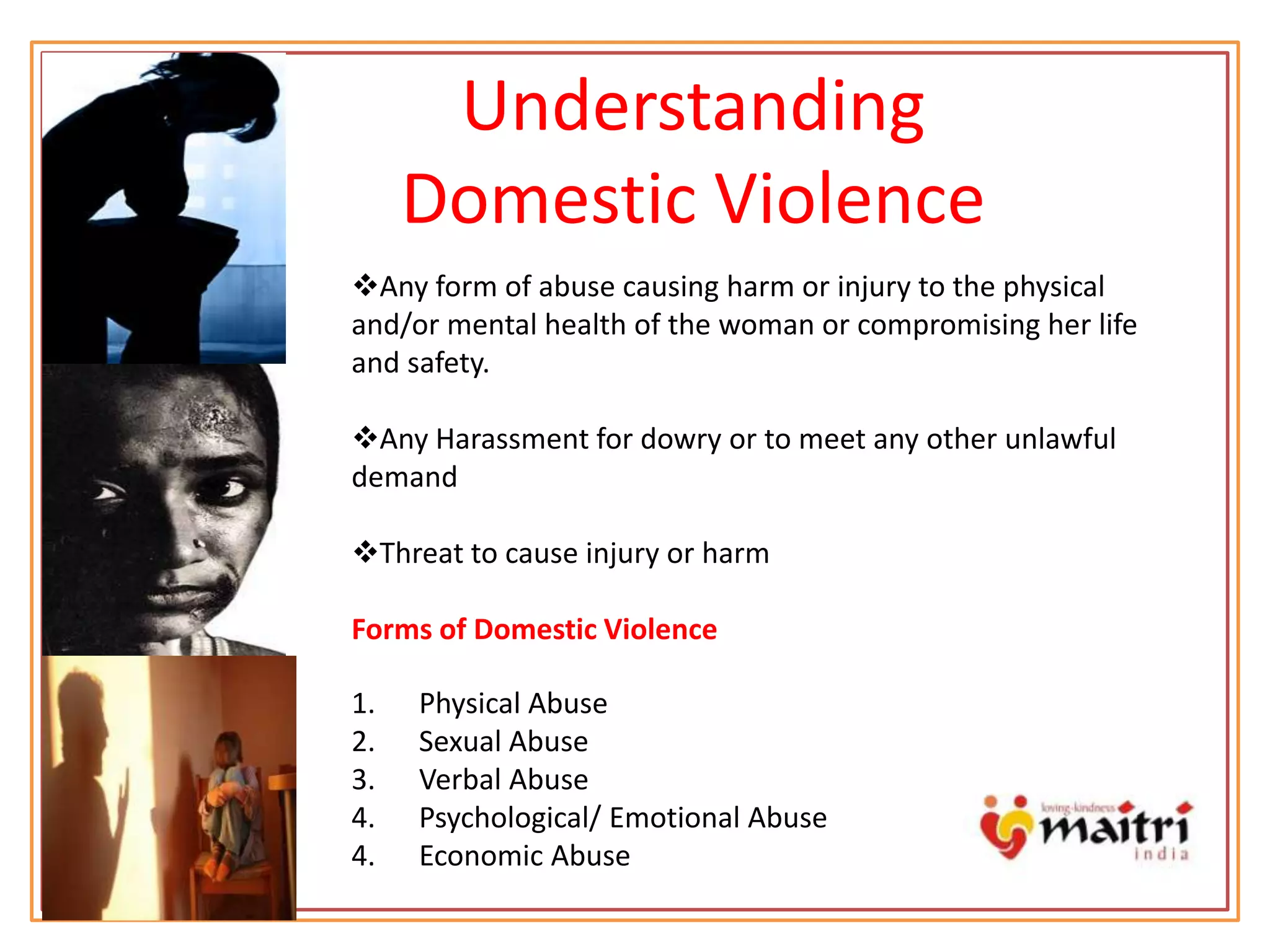 Maitri india domestic violence presentation | PPT