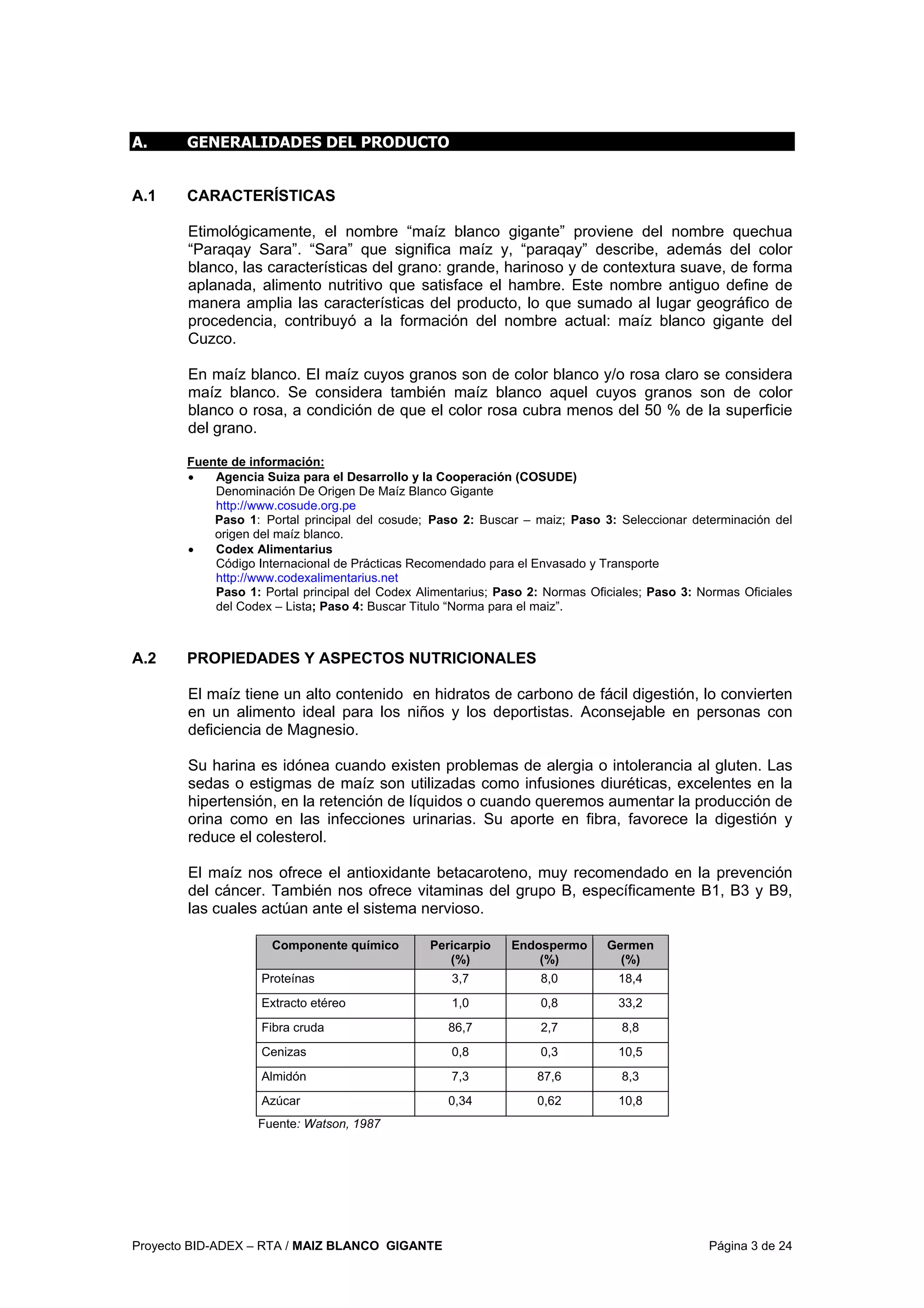 BID - Maiz blanco gigante | PDF | Agriculture | Industries