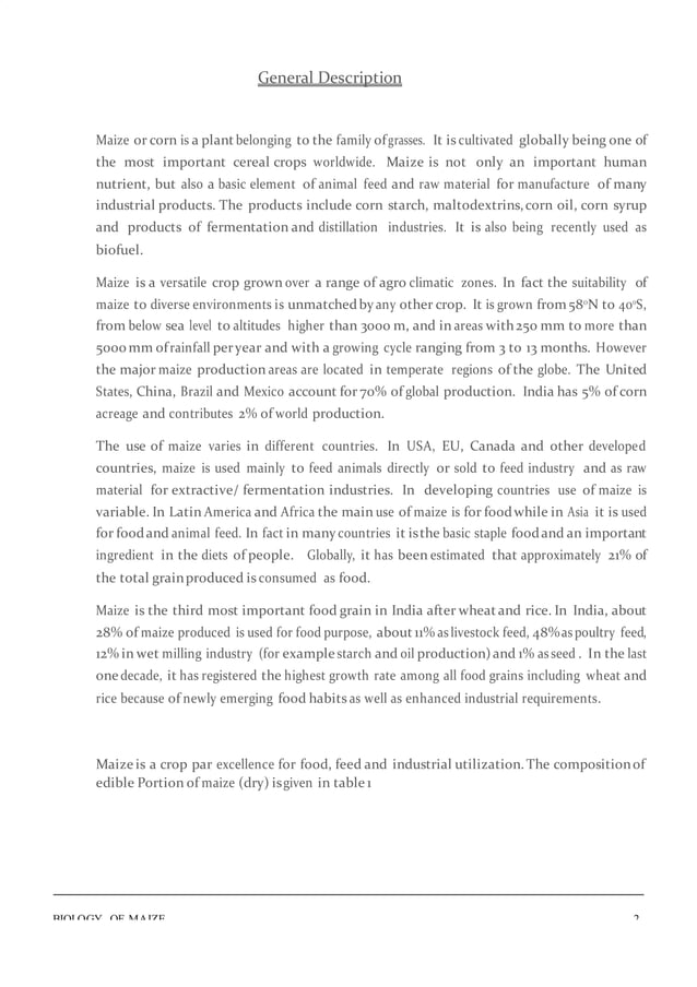 Maize assingment..(Commodity) | PDF