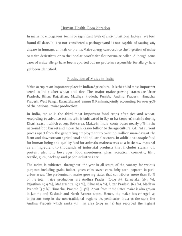 Maize assingment..(Commodity) | PDF