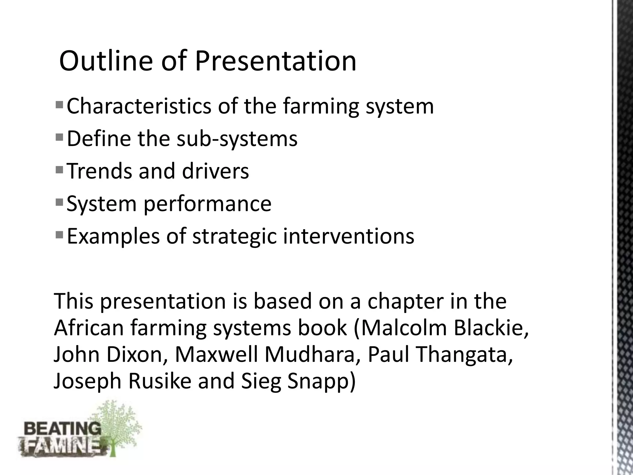 The maize mixed farming system: Highlights of characteristics, trends ...