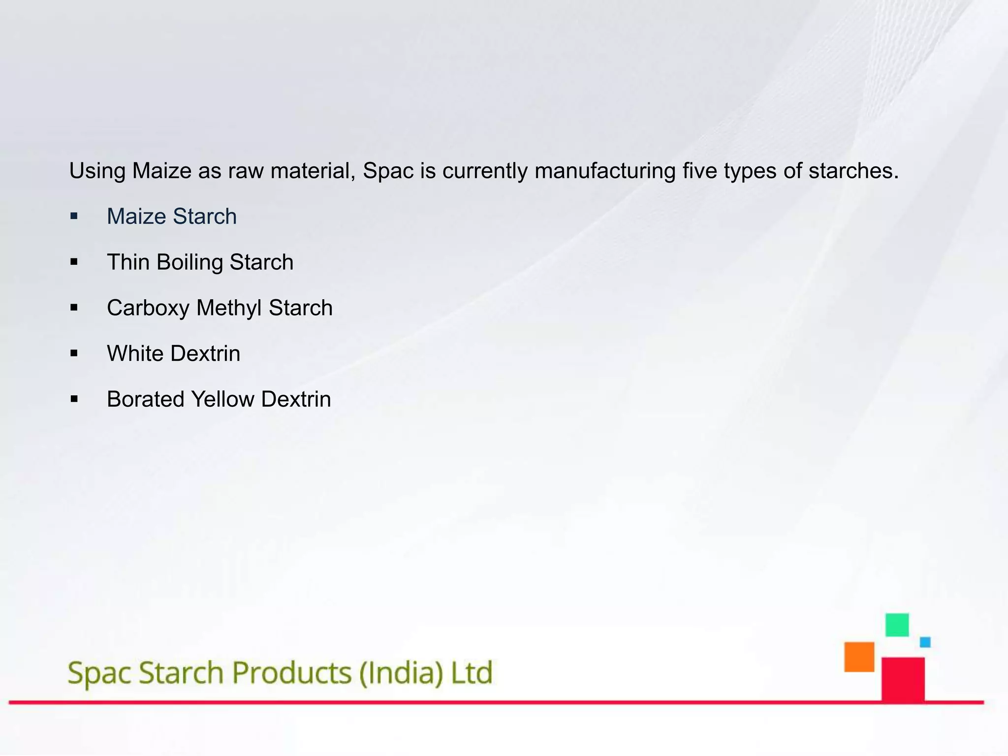 Maize starch and industrial applications | PPTX