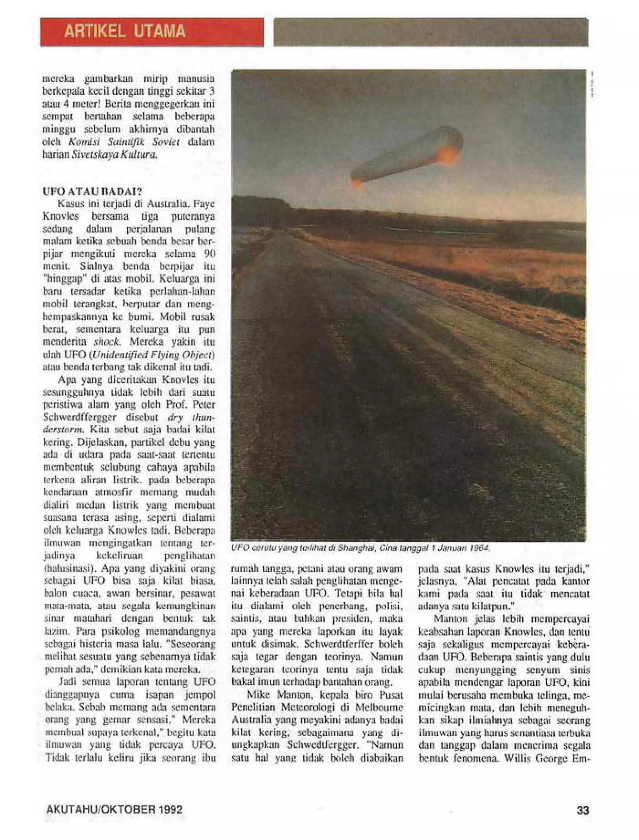 Majalah Aku Tahu edisi UFO | PDF