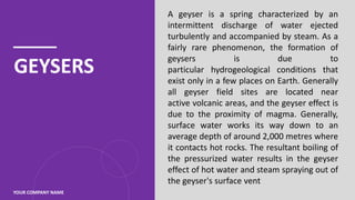 Mountains, geysers, hot springs | PPTX