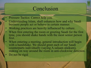 The Kingdome of Saudi Arabia Business Practices & Cultural Effect | PPTX
