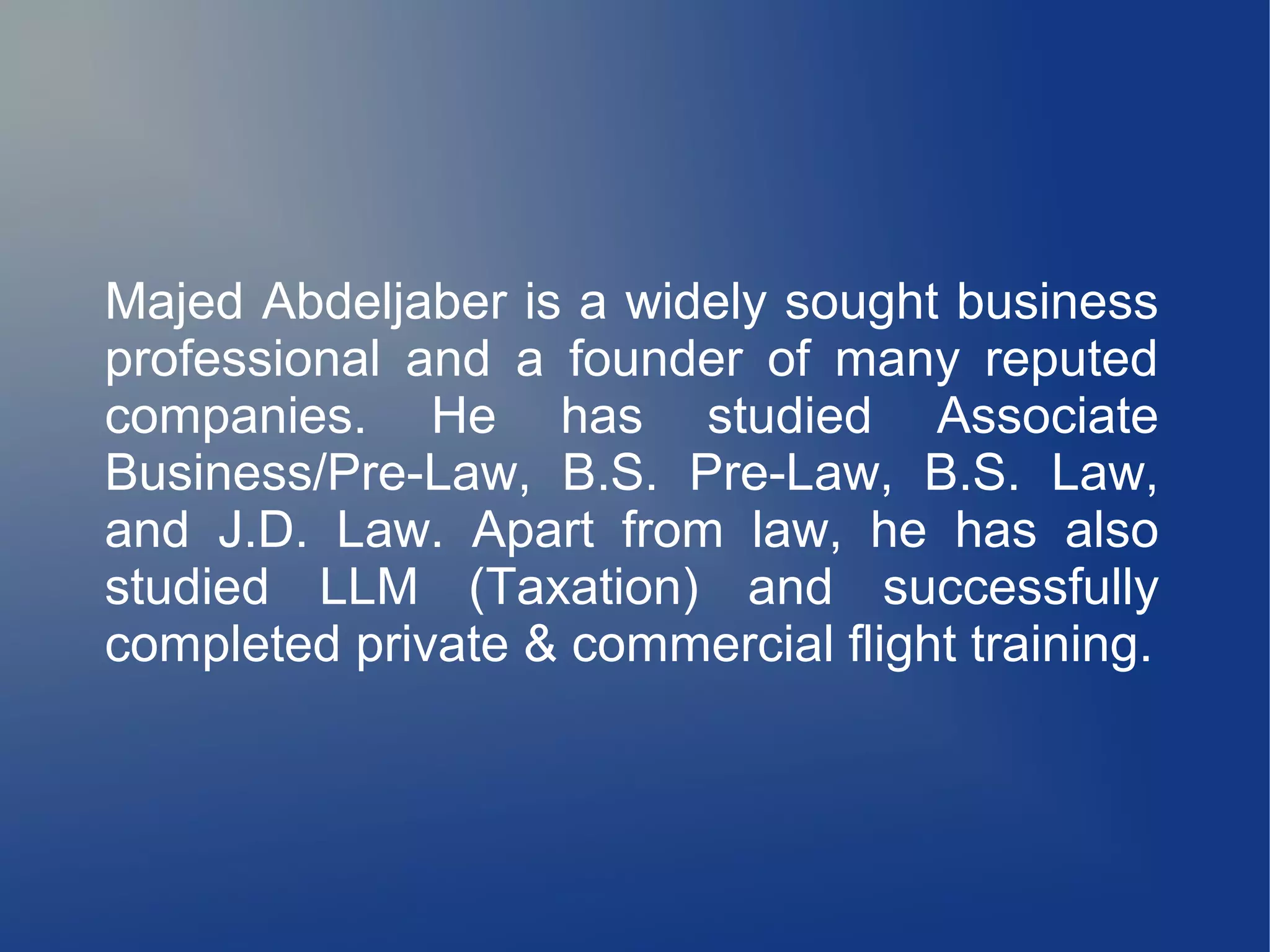 Majed Abdeljaber - Business Professional | PPT | Non-Profit ...