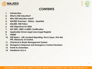 MAJEES TECHNICAL SERVICES HSE INDUCTION SAFETY TRAINING | PPTX