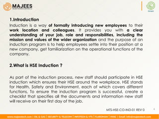 MAJEES TECHNICAL SERVICES HSE INDUCTION SAFETY TRAINING | PPTX