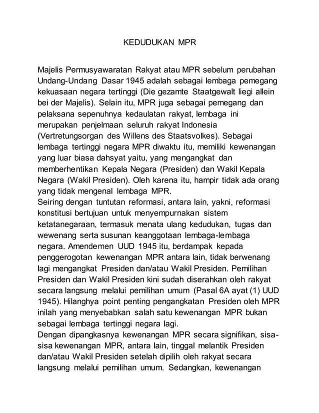 Majelis permusyawaratan rakyat | PDF