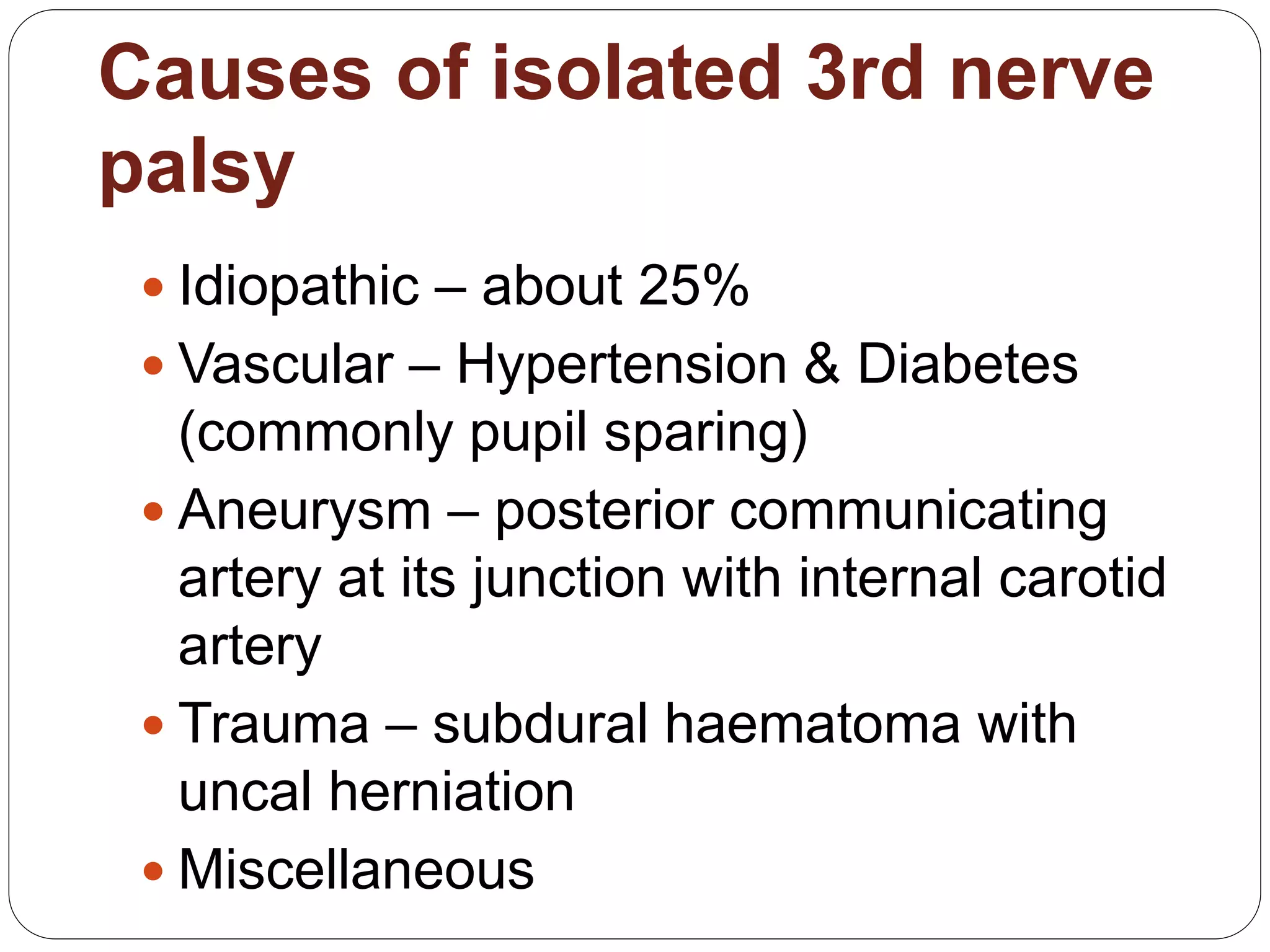 3rd Nerve Palsy Ppt