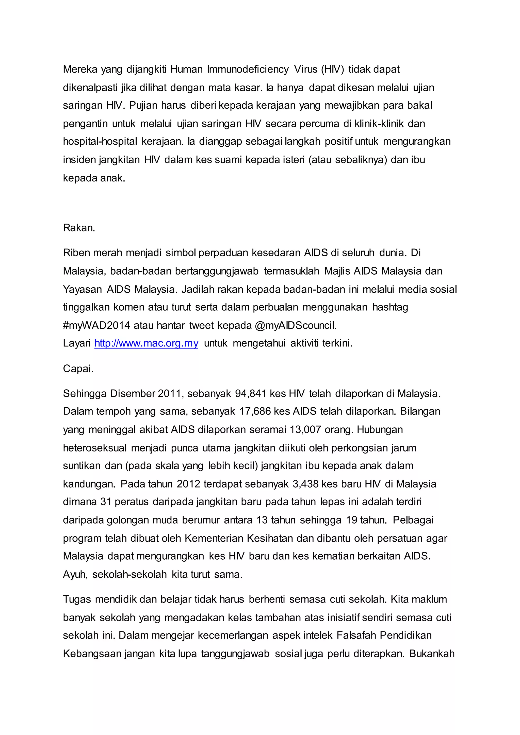 Majlis aids malaysia | DOCX