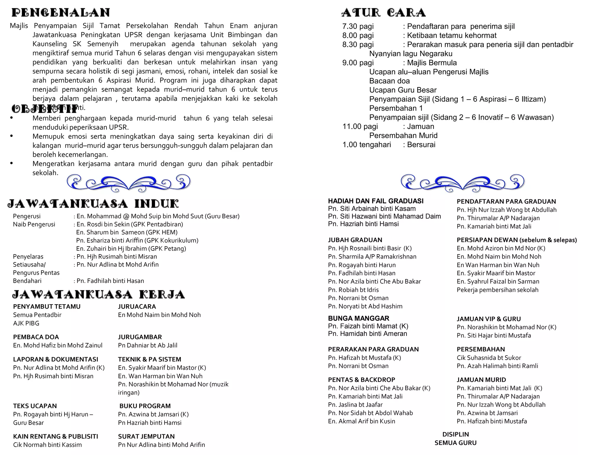 Majlis penyampaian sijil tamat persekolahan rendah | PPT