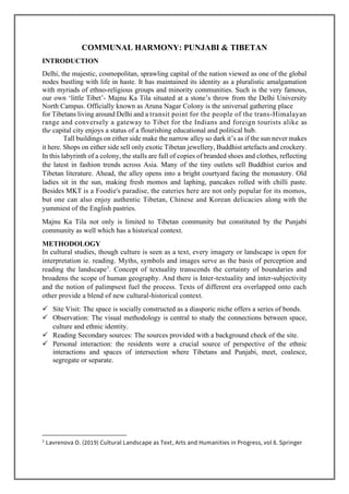 COMMUNAL HARMONY: PUNJABI & TIBETANS IN DELHI | PDF