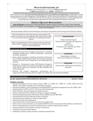 Majo quality engineer cv | PDF | Civil Engineering Industry | Industries