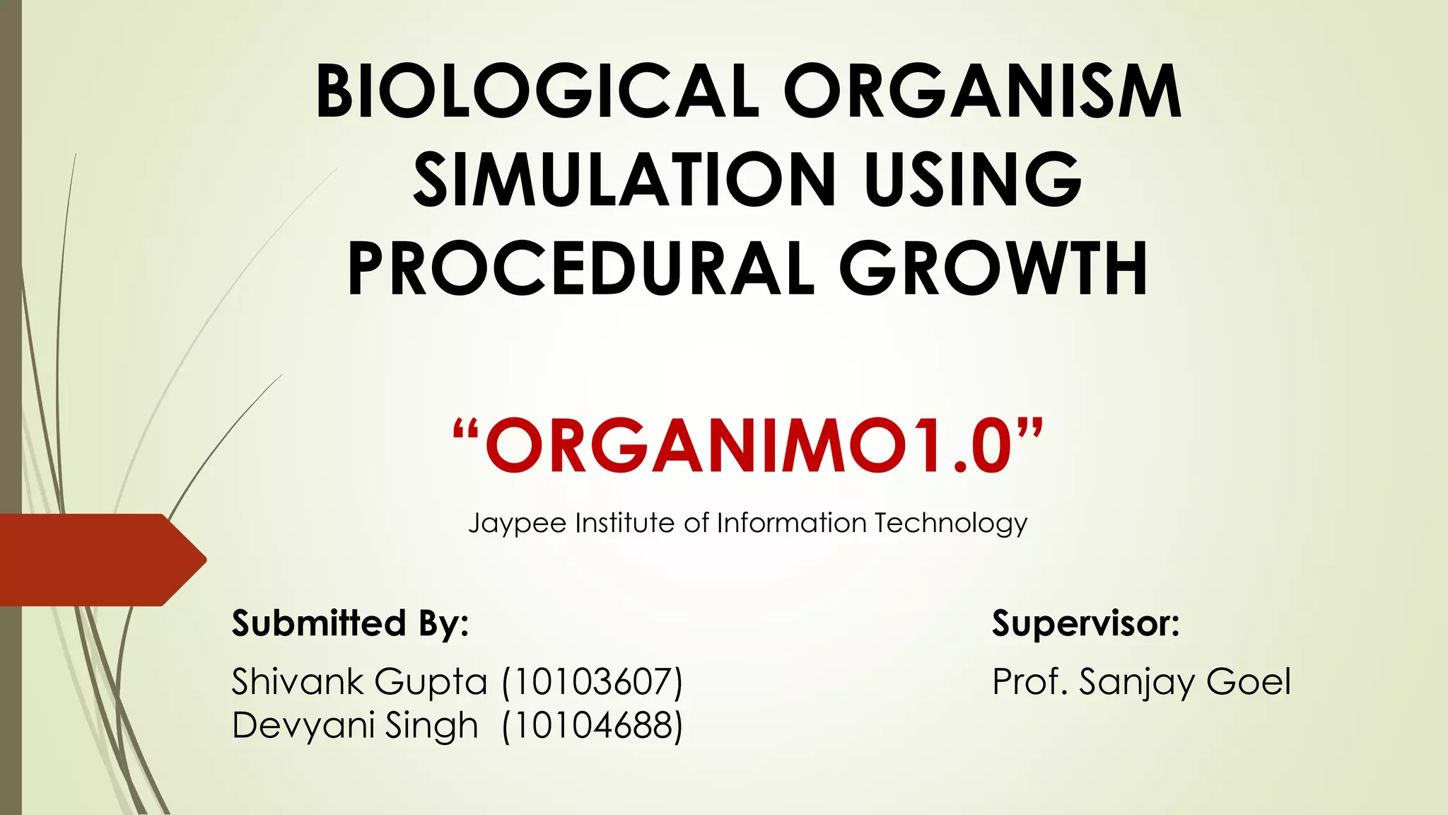 Biological organism simulation using procedural growth "Organimo 1.0" | PPTX | Video Game Genres ...