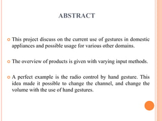 Gesture based appliance control | PPT