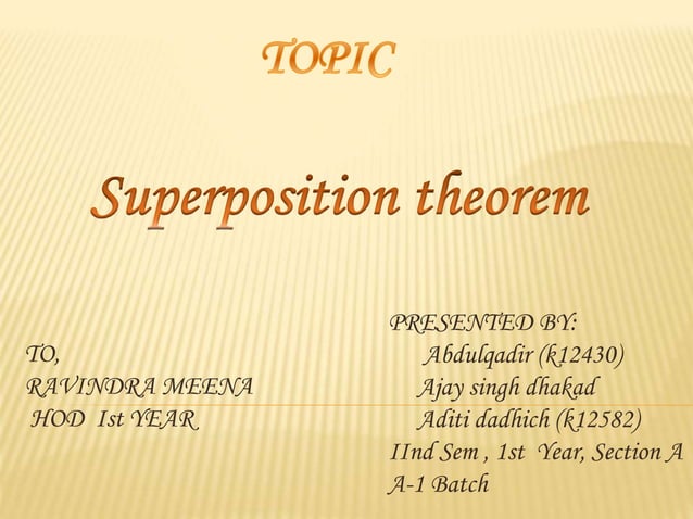 superposition theorem | PPTX | Computer Networking | Computing