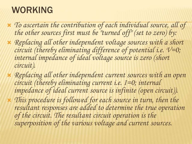 superposition theorem | PPTX | Computer Networking | Computing