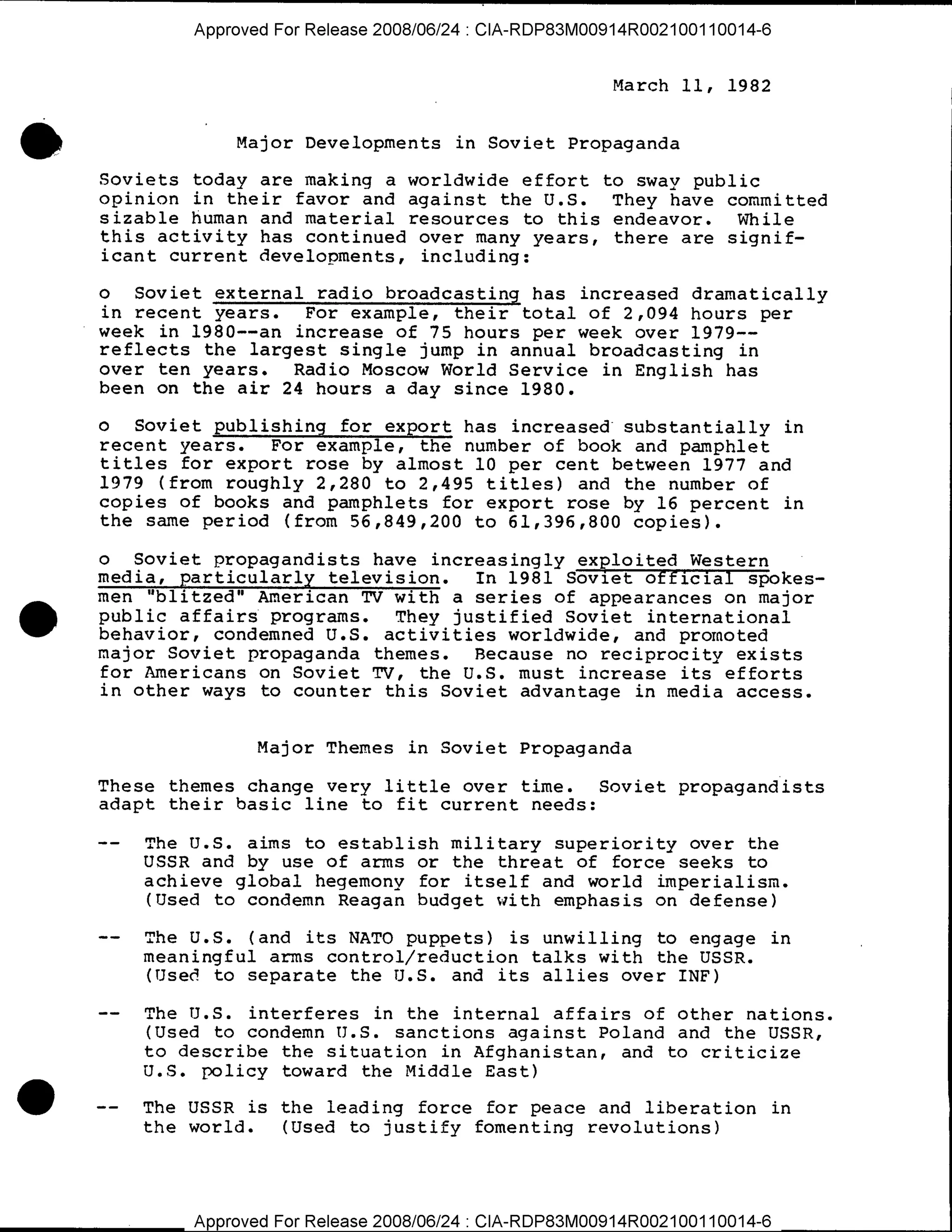 Major Developments in Soviet Propaganda (1982) | PDF