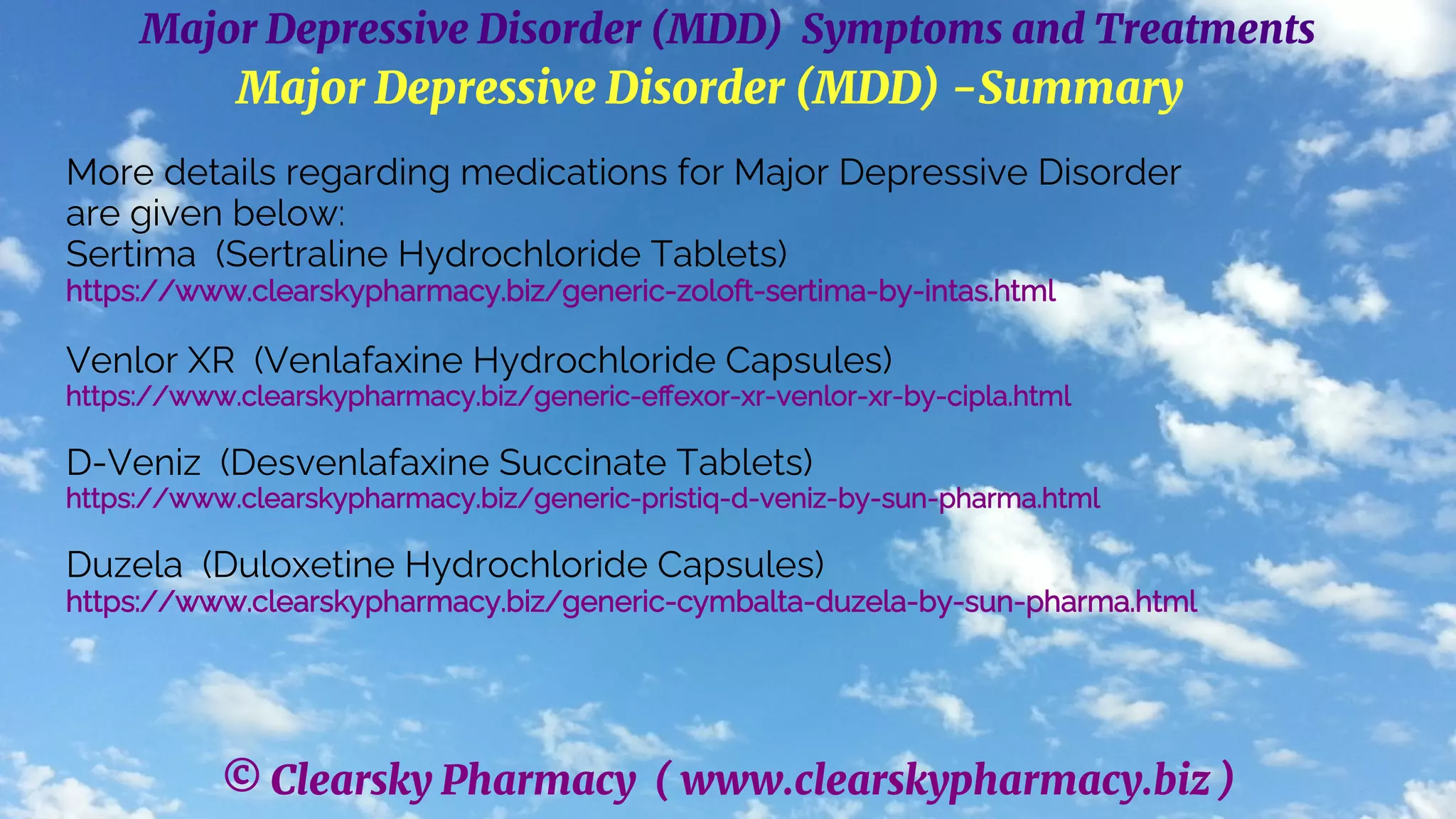 Major Depressive Disorder (MDD) Symptoms and Treatments | PPT
