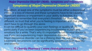 Major Depressive Disorder (MDD) Symptoms and Treatments | PPT