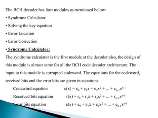 Low Power Parellel Chein Search Architecture using Two- Step Approach | PPTX