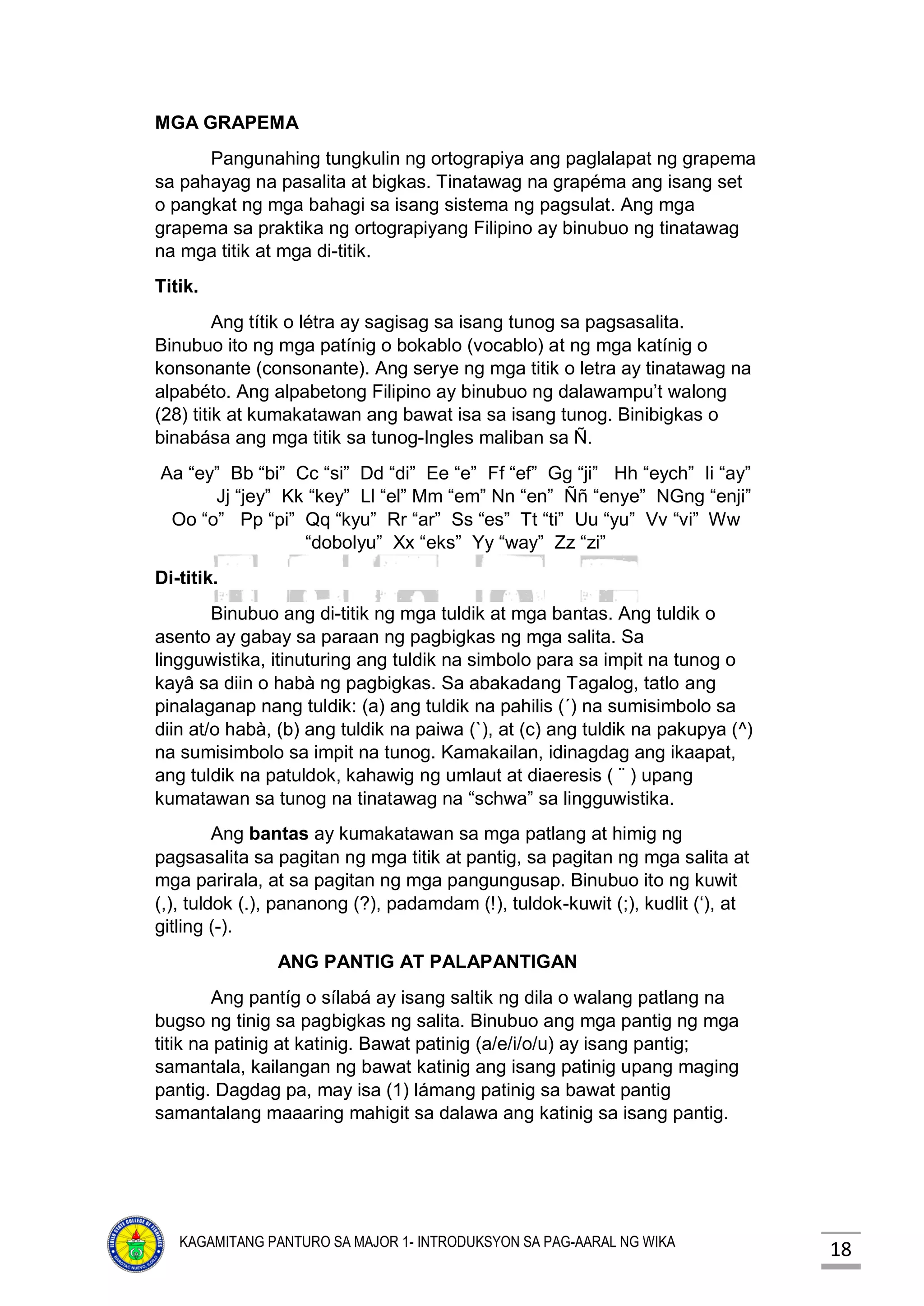 Introdusyon sa Pag-aaral ng Wika | PDF