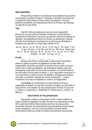 Introdusyon sa Pag-aaral ng Wika | PDF