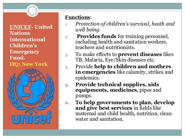 Major Agencies of United Nations